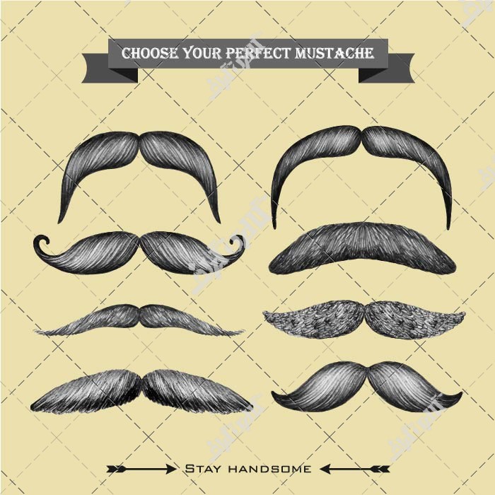 وکتور حالت های و اشکال مختلف سبیل